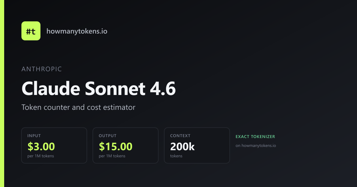 Claude Sonnet 4.6 token counter & pricing